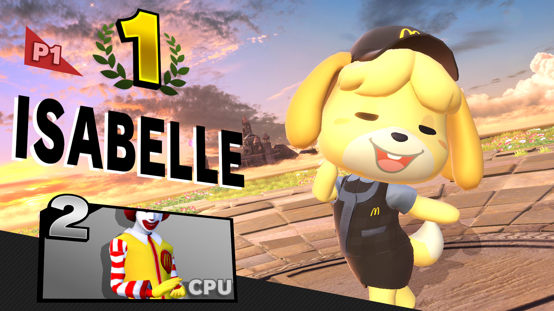 McDonald's Employee Isabelle Mod for Super Smash Bros. Ultimate | SSBU Mods