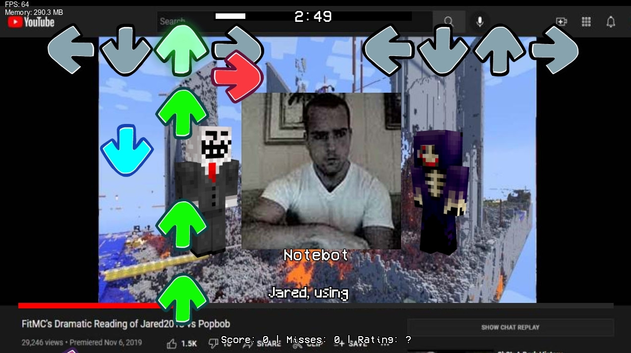 FNF: POPBOB VS JARED2013 V2 Mod for Friday Night Funkin' | FNF Mods