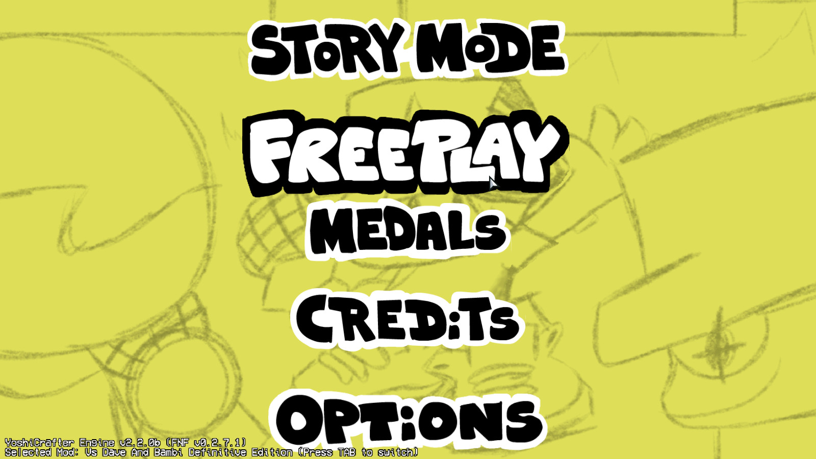 Dave and Bambi Port Yoshi Engine Mod for Friday Night Funkin' | FNF Mods