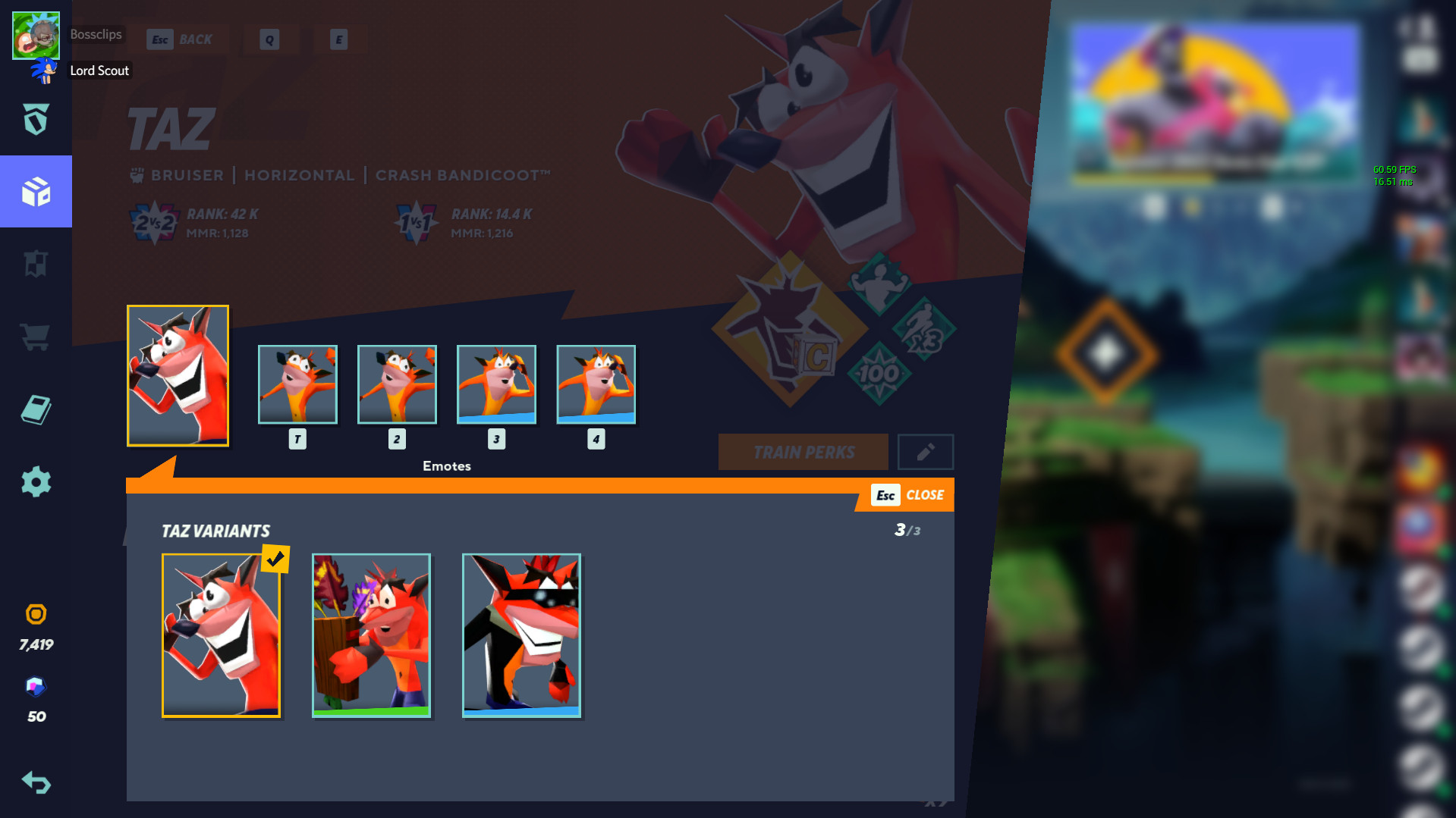 PS1 Crash over Taz Mod for MultiVersus | MVS Mods