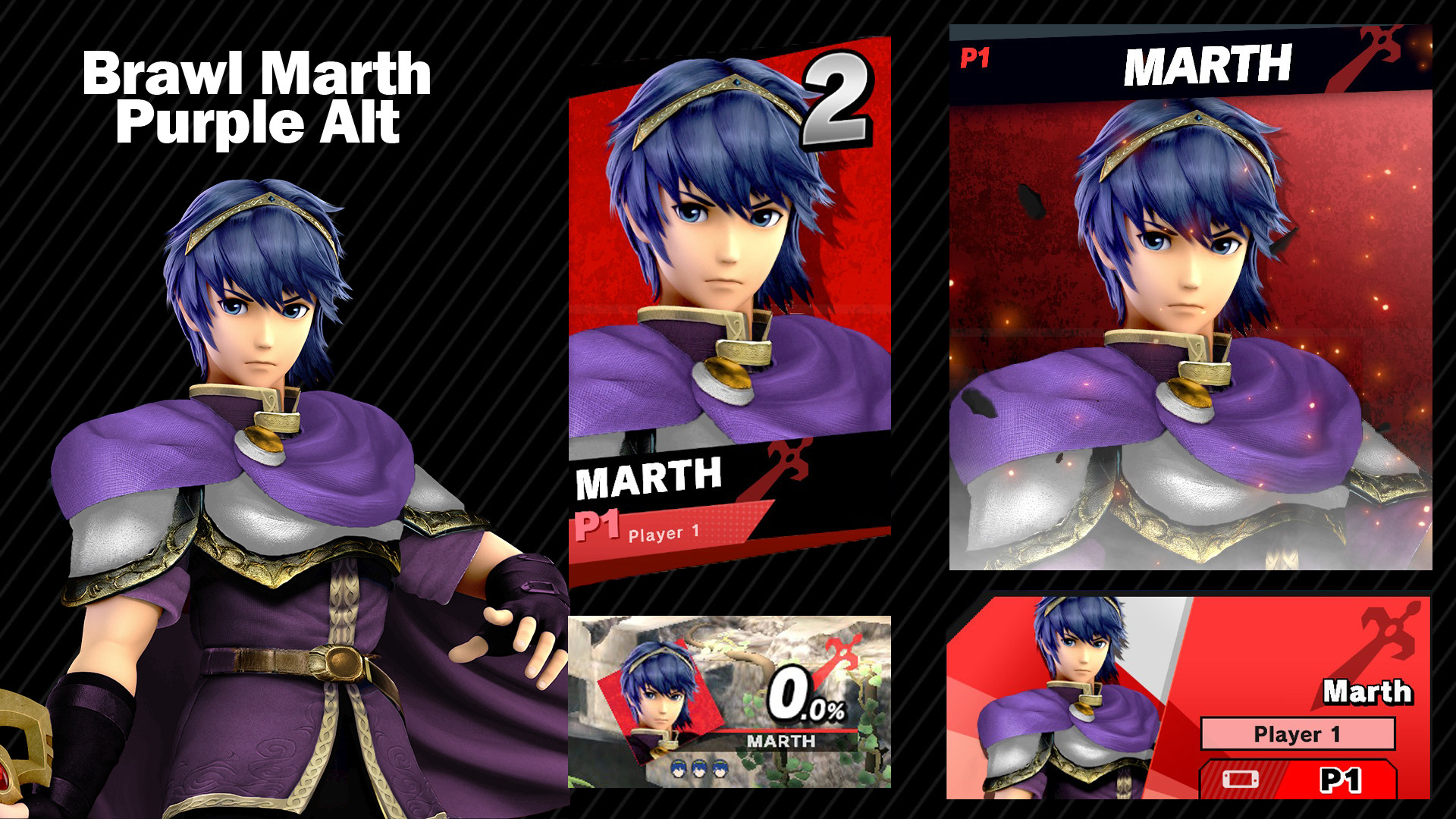 Brawl Marth - Purple Alt Mod for Super Smash Bros. Ultimate | SSBU Mods
