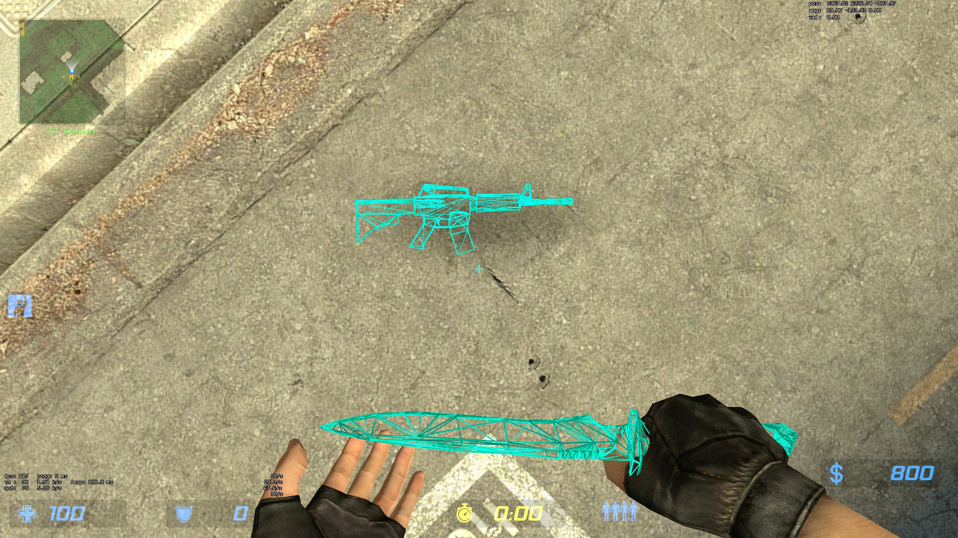Default CS:S Weapons with Wireframe Model Mod for Counter-Strike: Source | CS:S Mods