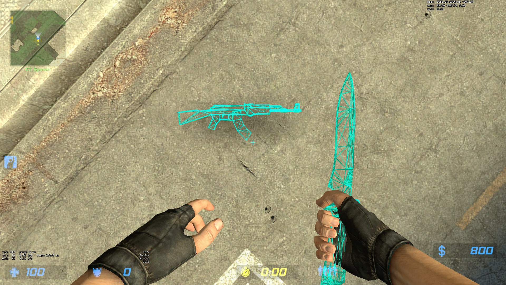 Default CS:S Weapons with Wireframe Model Mod for Counter-Strike ...
