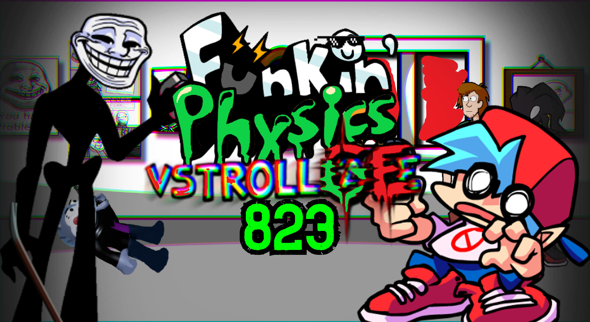 VS TROLLMAN823 PHYSICS [Friday Night Funkin'] [Mods]