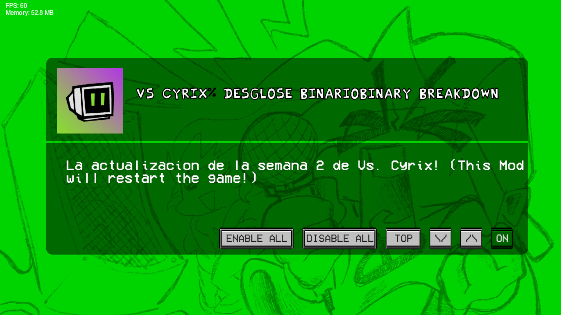 Friday Night Funkin'VS Cyrix:Binary Breakdow[ES]PA [Friday Night Funkin'] [Mods]