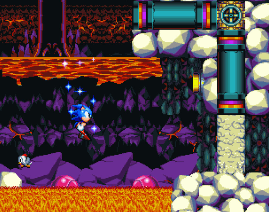 Sonic 3 prototype style Lava Reef 1 palette Mod for Sonic Mania | SM Mods
