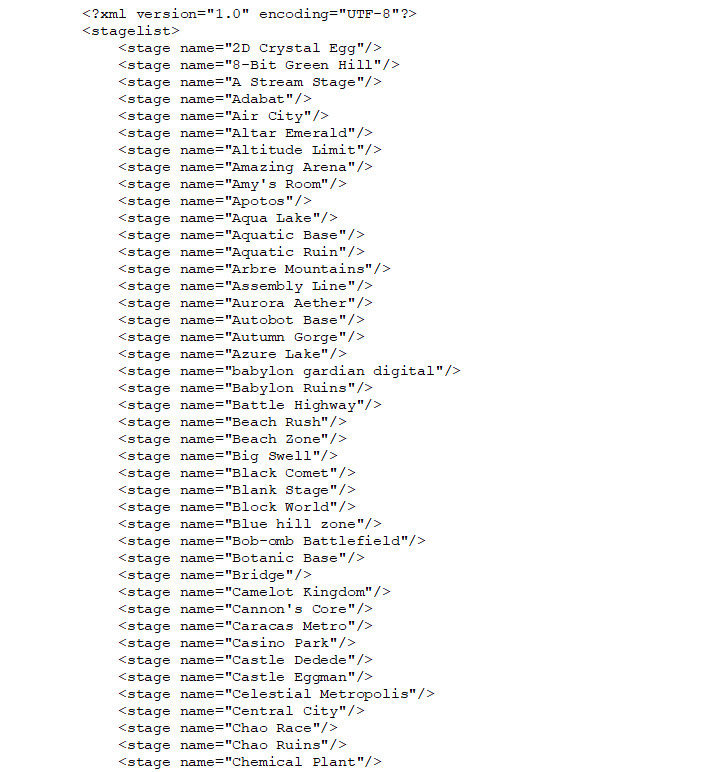 Not EXE "Laucher" (Stages.xml) Mod for Sonic World DX | SWDX Mods