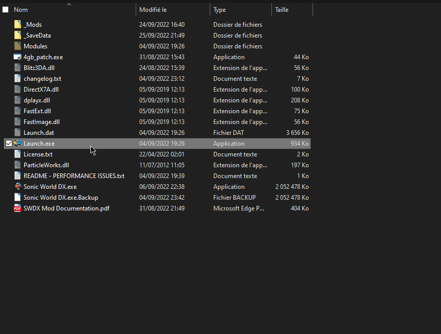 Not EXE "Laucher" (Stages.xml) [Sonic World DX] [Mods]