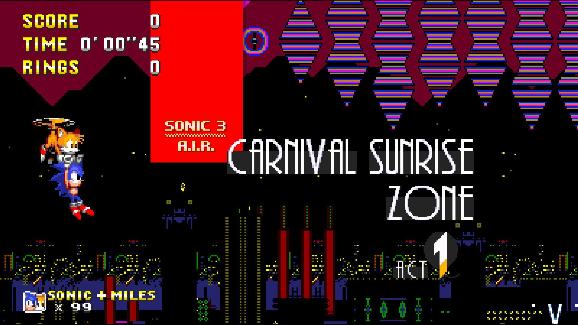 Carnival Sunrise title card Mod for Sonic 3 A.I.R. | S3AIR Mods