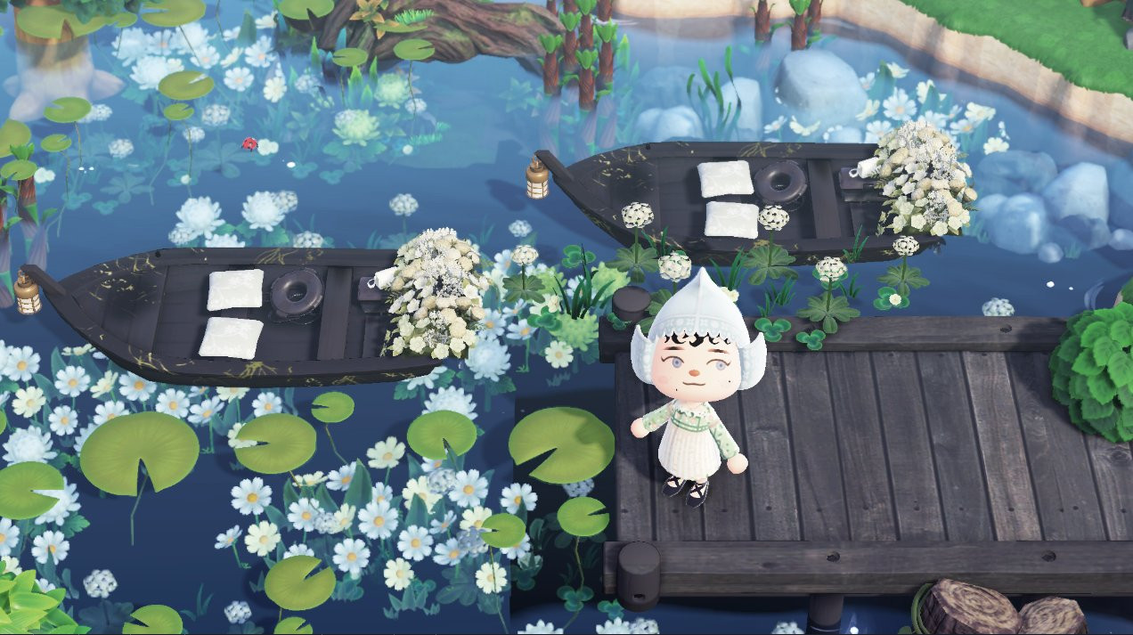 Vintage Flowery Boats Mod for Animal Crossing: New Horizons | ACNH Mods