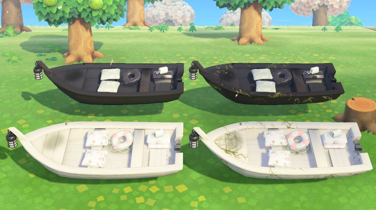 Vintage Flowery Boats Mod for Animal Crossing: New Horizons | ACNH Mods