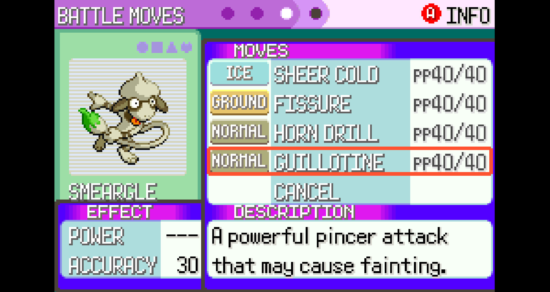 40 PP Insta-Faint Moves [Pokemon Emerald] [Mods]
