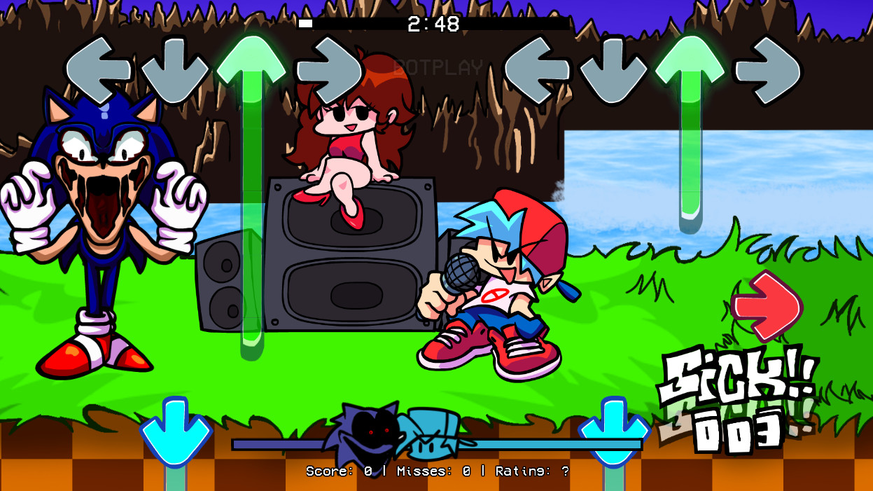 Vs. Sonic.exe Unpixelated Green Hills Mod for Friday Night Funkin ...