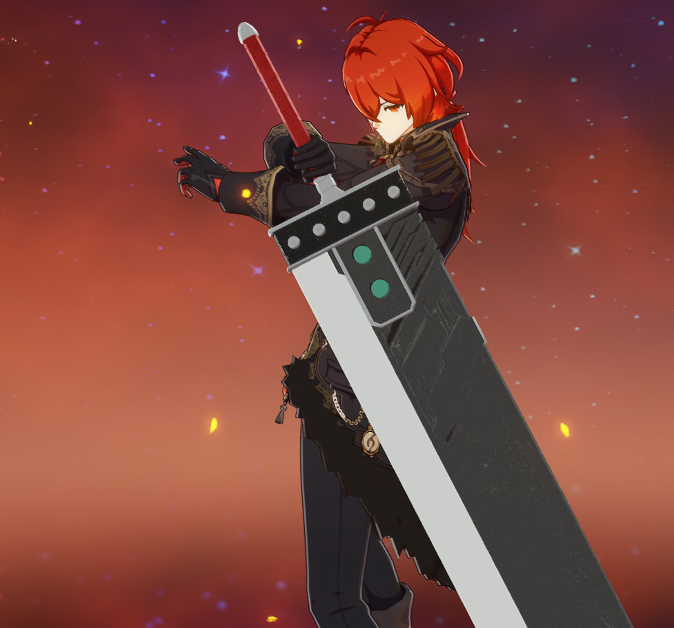 CLOUD'S SWORD OVER WOLF'S GRAVESTONE Mod for Genshin Impact | GI Mods