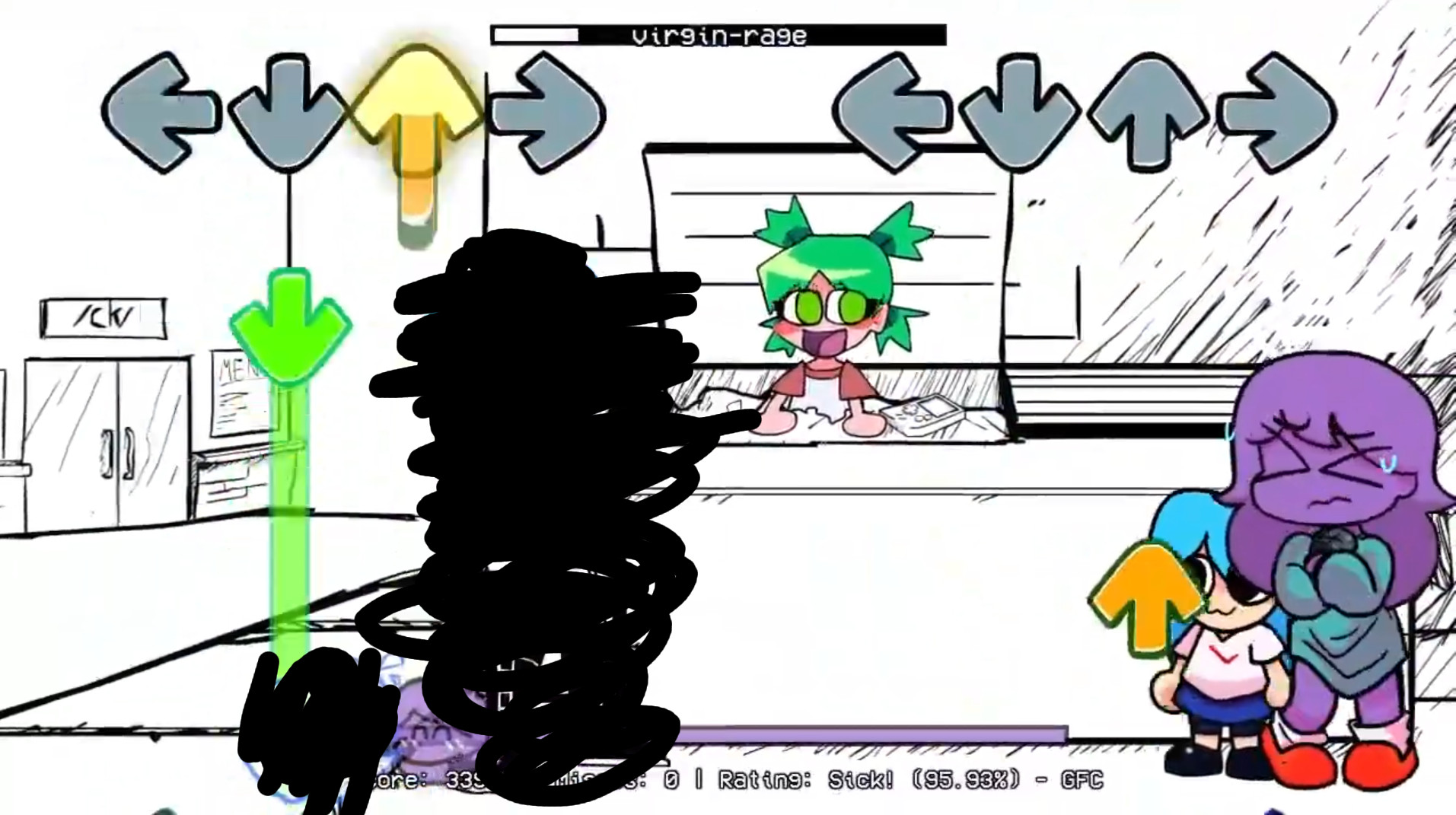 FNF virgin rage but[REDACTED]and minus sky sing it [Friday Night Funkin ...