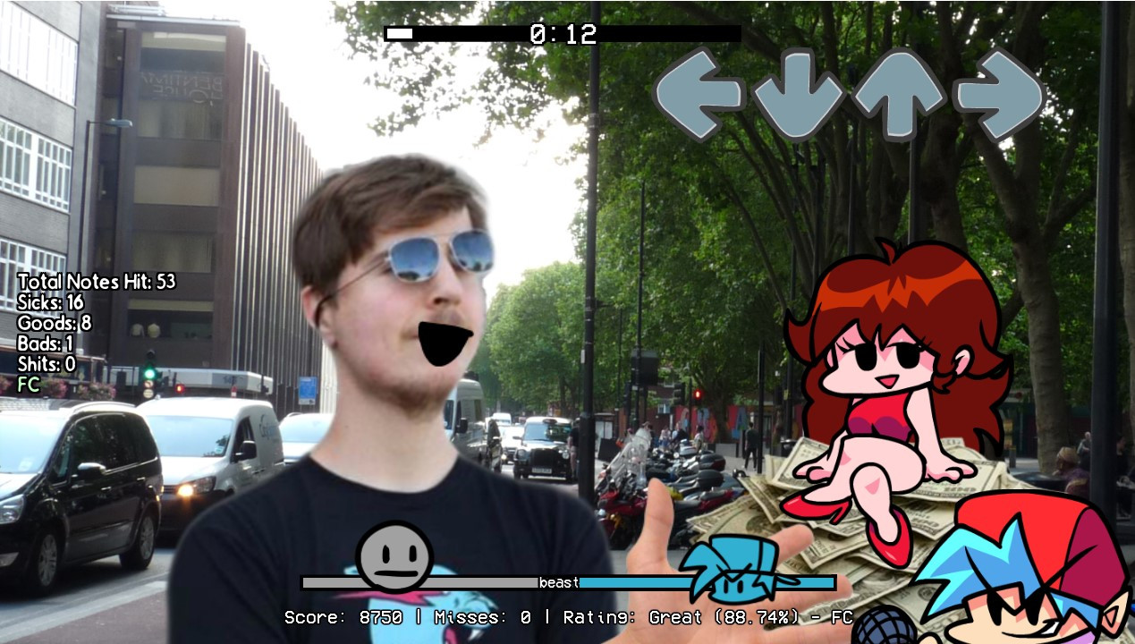 Playable [Vs Mr Beast] V1 Mod for Friday Night Funkin' | FNF Mods