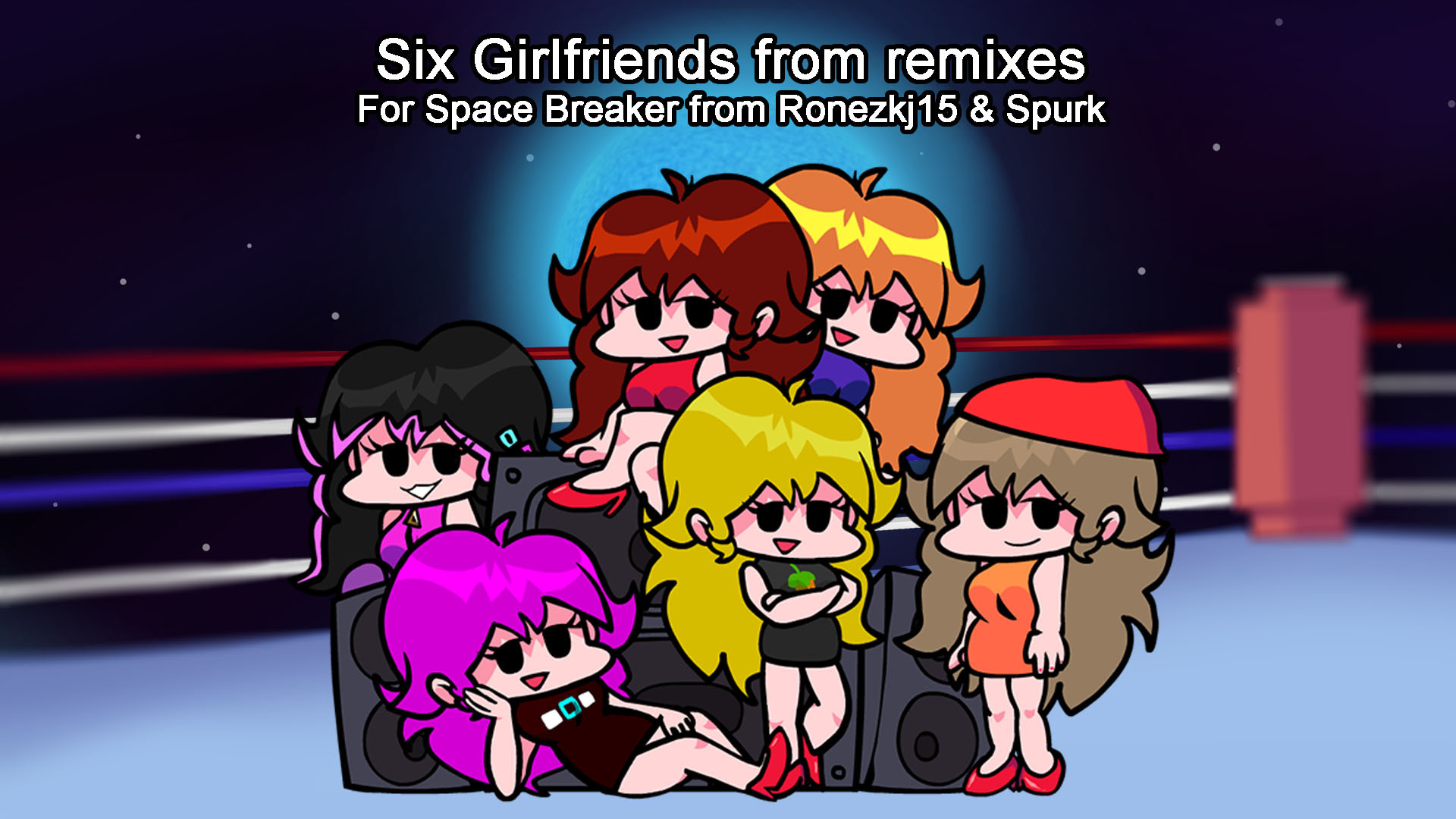 Six girlfriends from remixes Mod for Friday Night Funkin' | FNF Mods