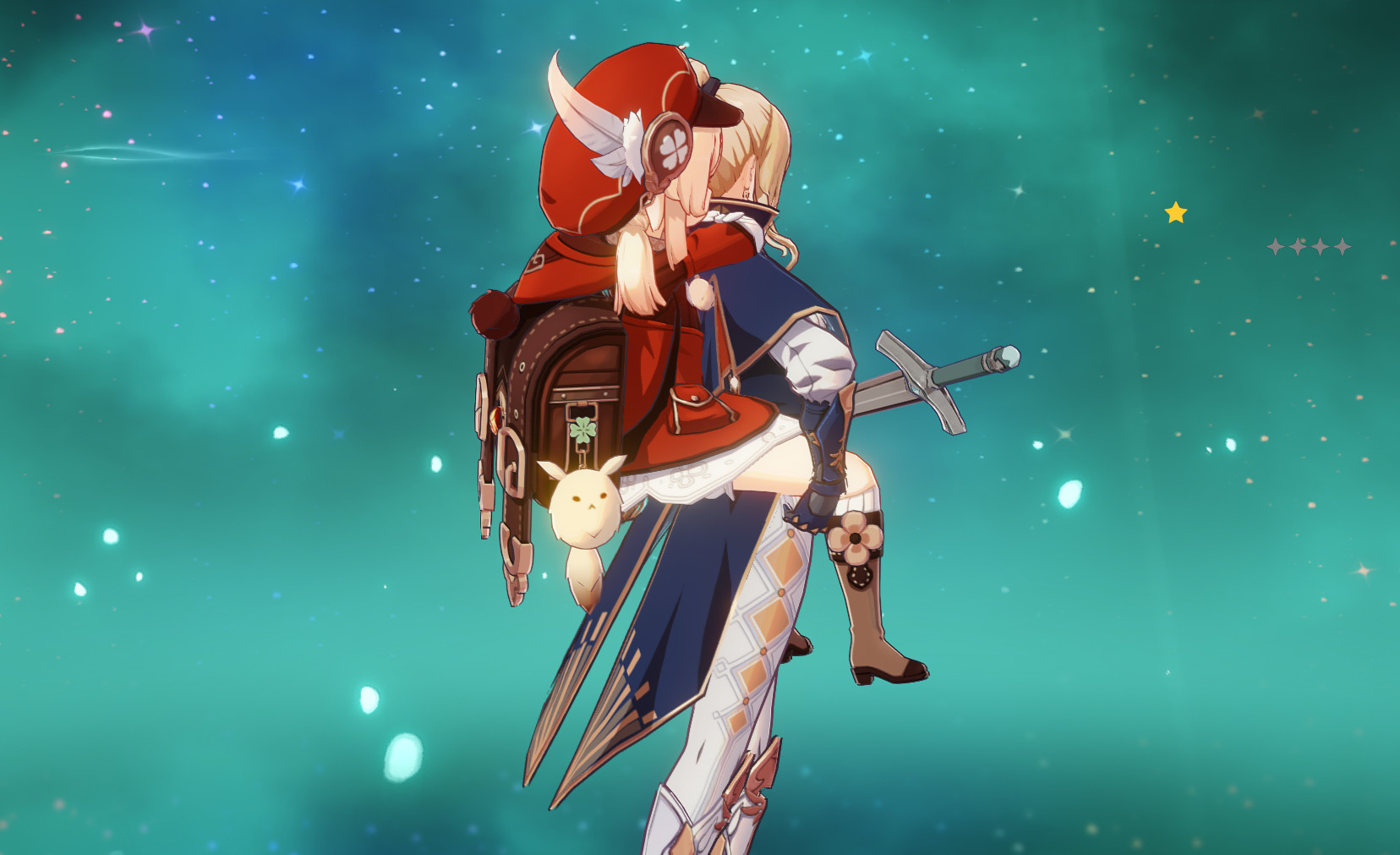 Klee piggyback riding on Jean! Mod for Genshin Impact | GI Mods