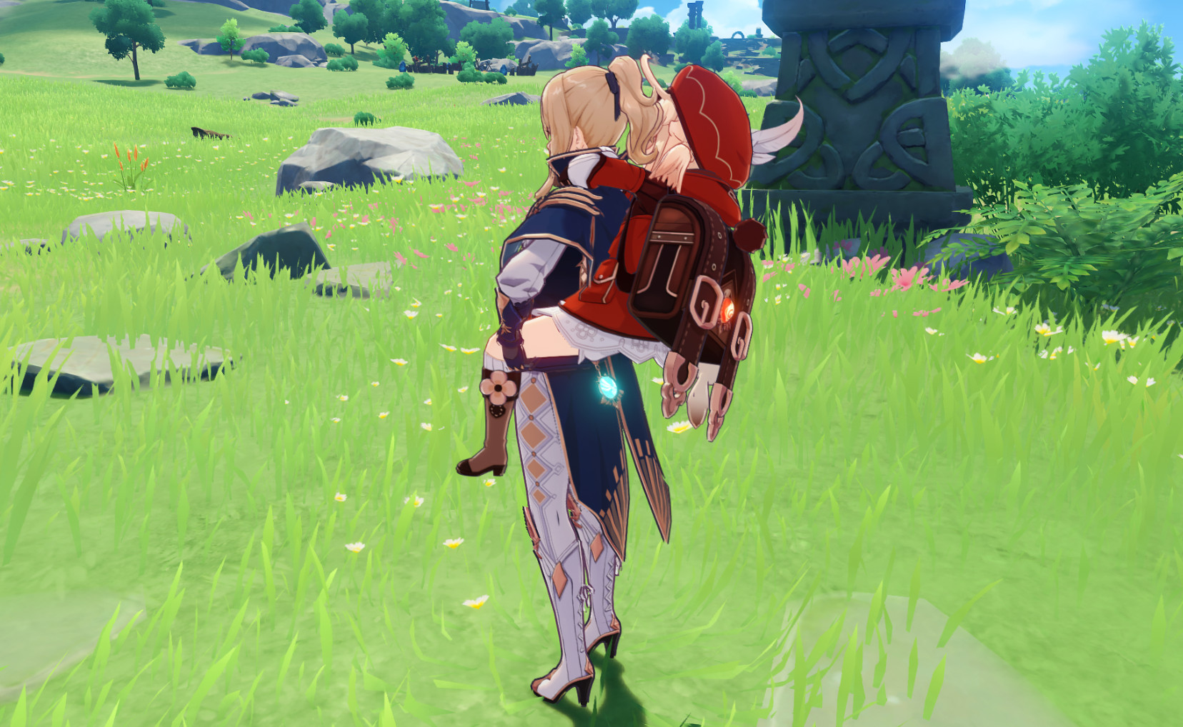 Klee piggyback riding on Jean! Mod for Genshin Impact | GI Mods