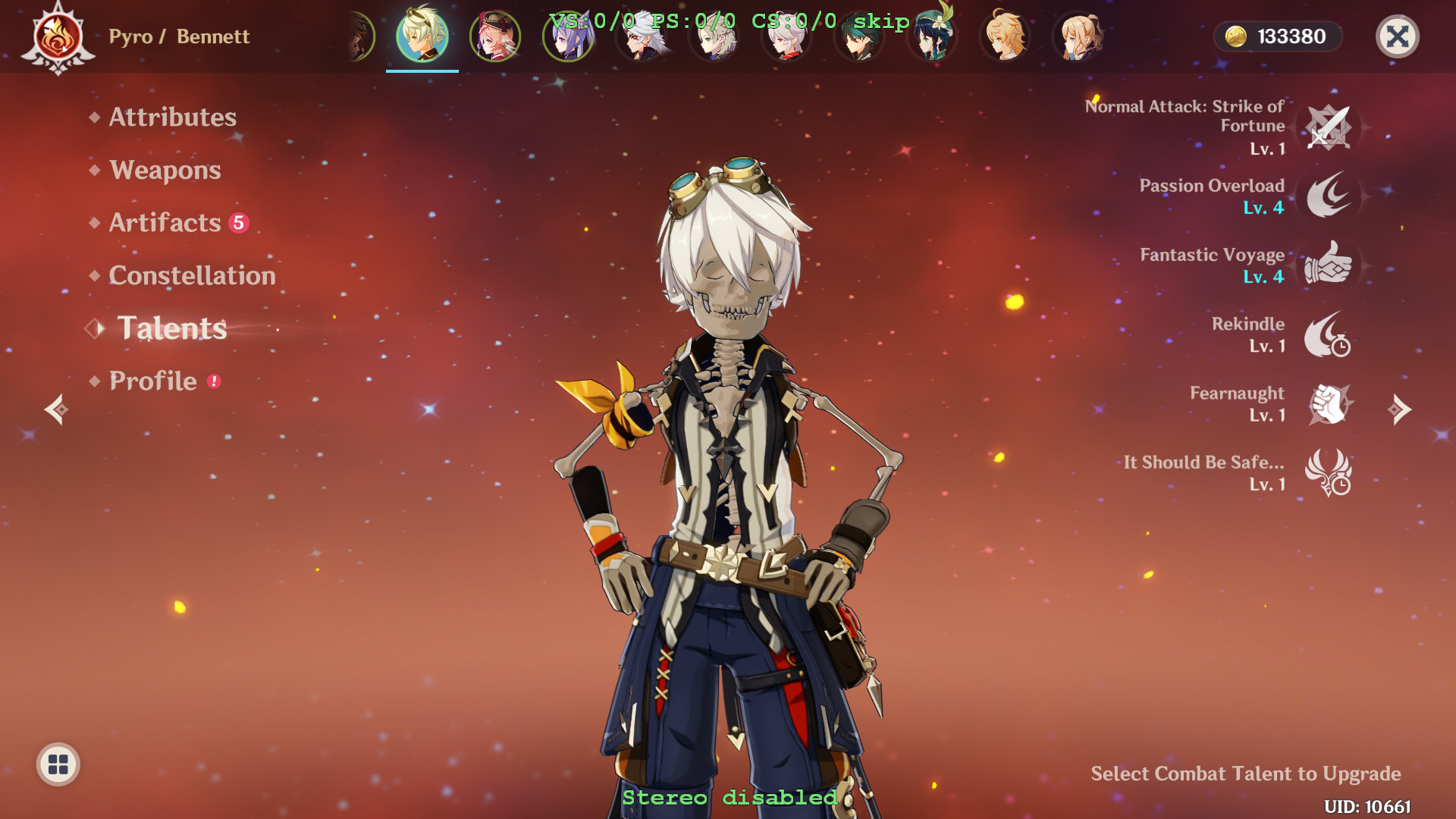 Bennett Skeleton Halloween special Mod for Genshin Impact | GI Mods