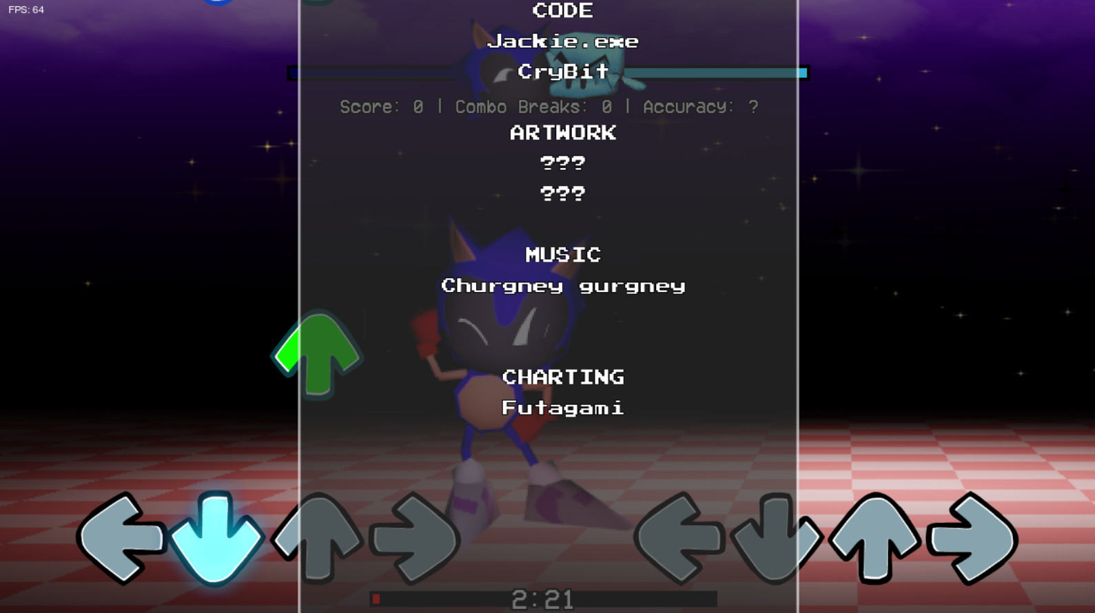 Sonic.EXE Xterion "Critical" Song Chart [Friday Night Funkin'] [Mods]