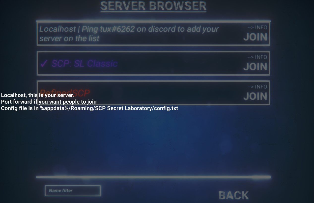 5.1.1 Server Browser [SCP: Secret Laboratory] [Mods]