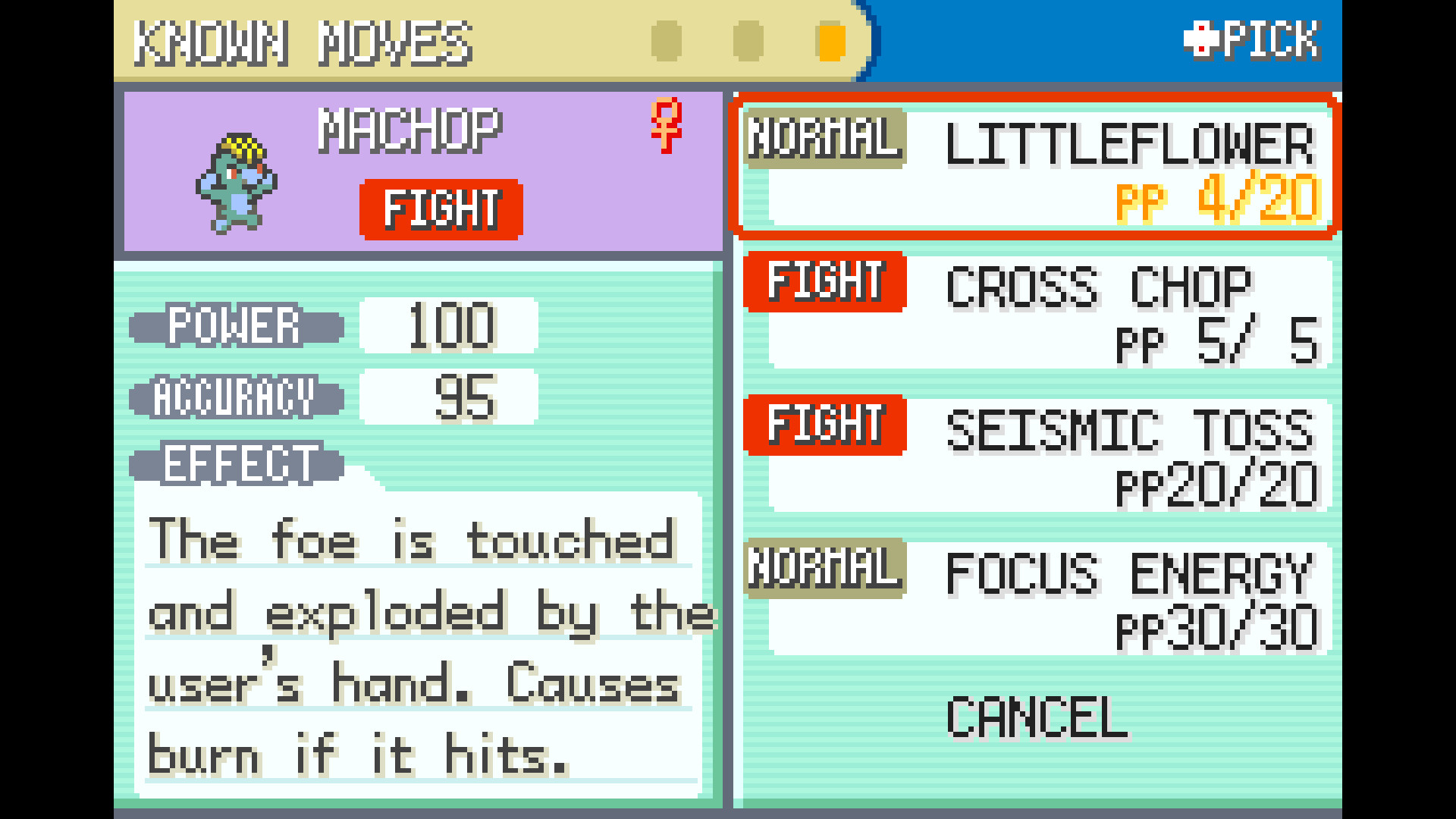 Little Flower Over Dynamic Punch [Pokemon FireRed and LeafGreen] [Mods]