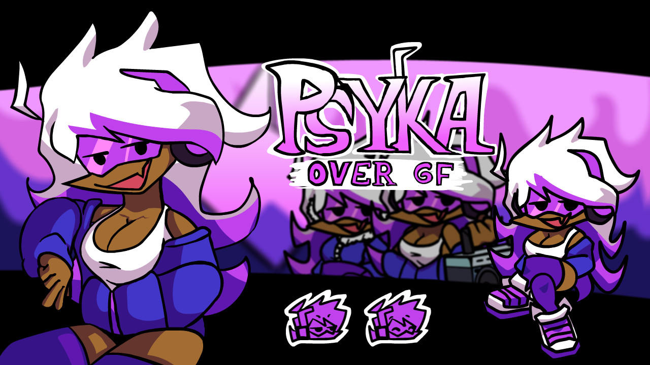 Psyka over GF Mod for Friday Night Funkin' | FNF Mods