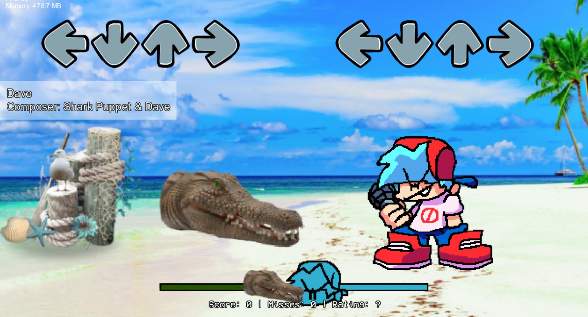 Vs Shark Puppet & Dave Mod for Friday Night Funkin' | FNF Mods