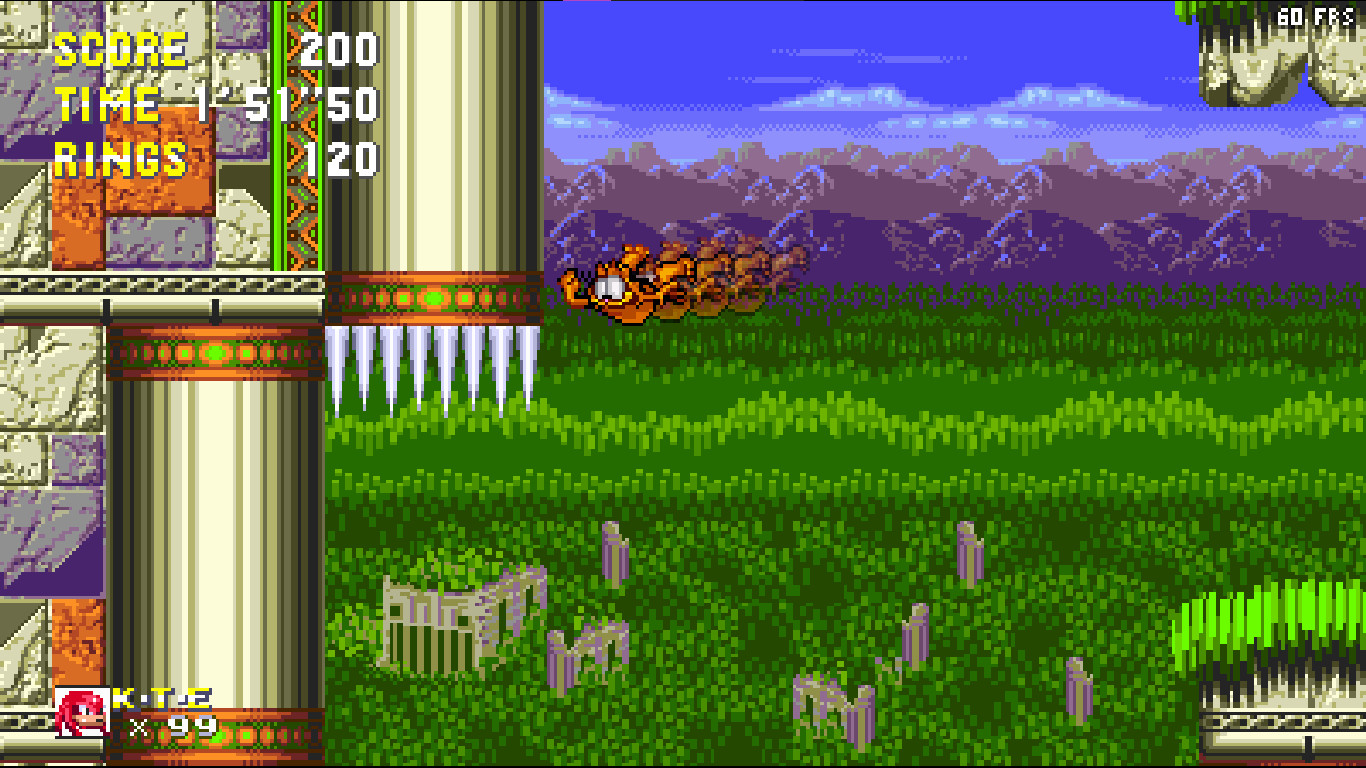 Garfield over knuckles Mod for Sonic 3 A.I.R. | S3AIR Mods