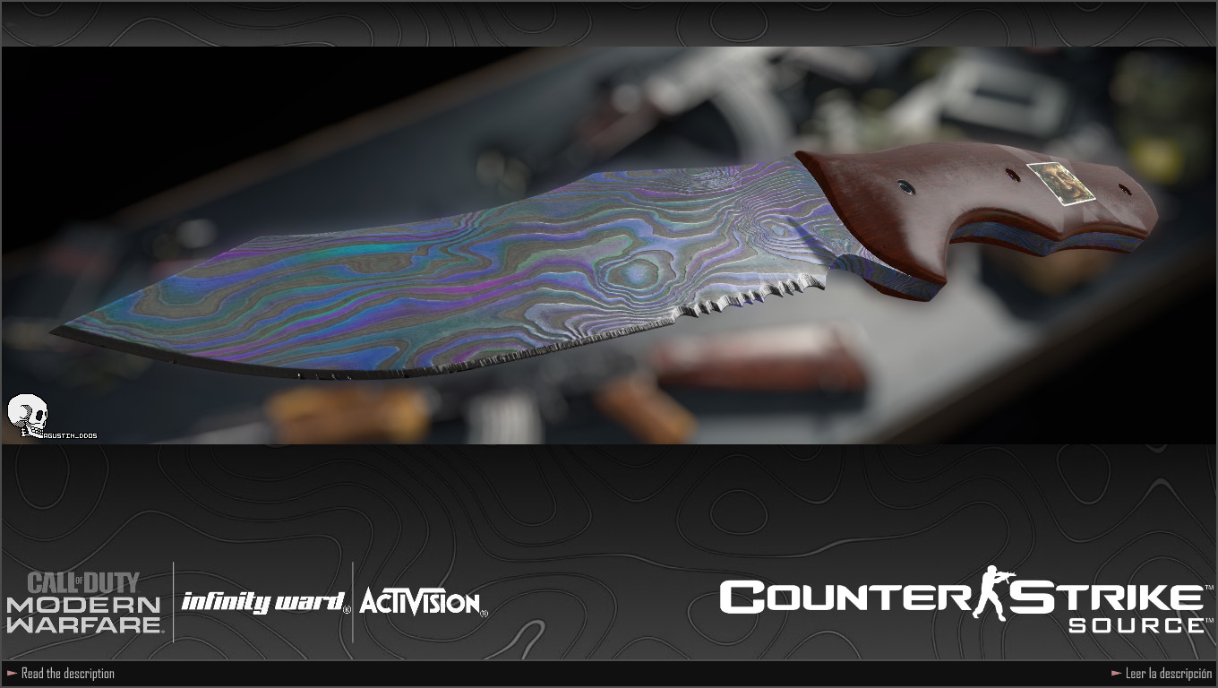 MW2019 Combat Knife: Rainbow Damascus Mod for Counter-Strike: Source | CS:S Mods