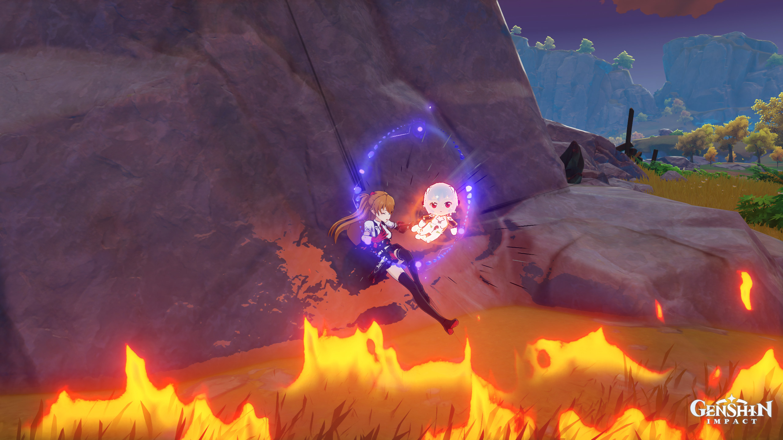 Asuka Langley (& Rei Ayanami Plush) Over Hu Tao Mod for Genshin Impact ...