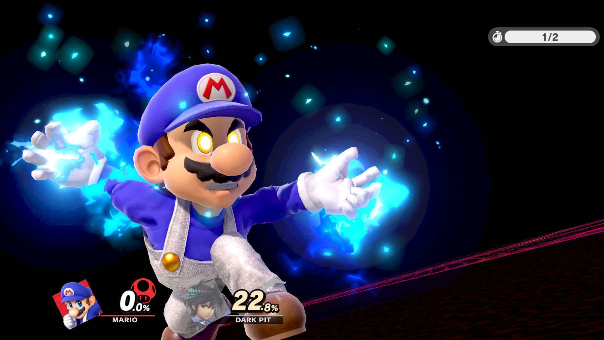 Azure Flame Mario Effect Mod for Super Smash Bros. Ultimate | SSBU Mods