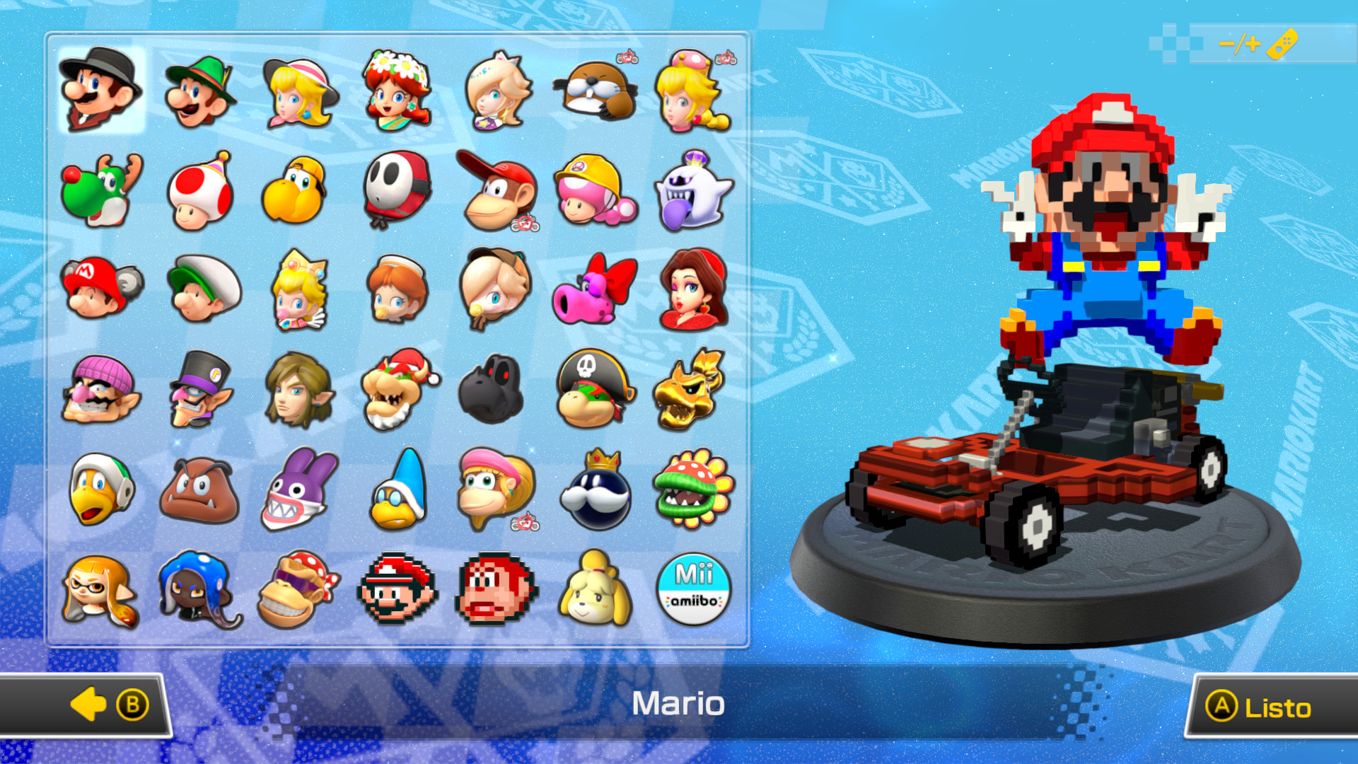 (Voxel) SNES Mario [Mario Kart 8 Deluxe] [Mods]