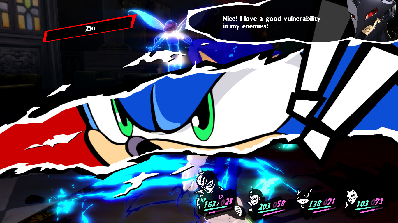 Sonic the Hedgehog over Joker Mod for Persona 5 Royal (PC) | P5R (PC) Mods