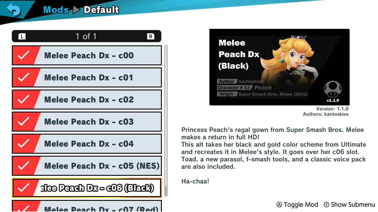 Melee Peach - Deluxe Mod for Super Smash Bros. Ultimate | SSBU Mods