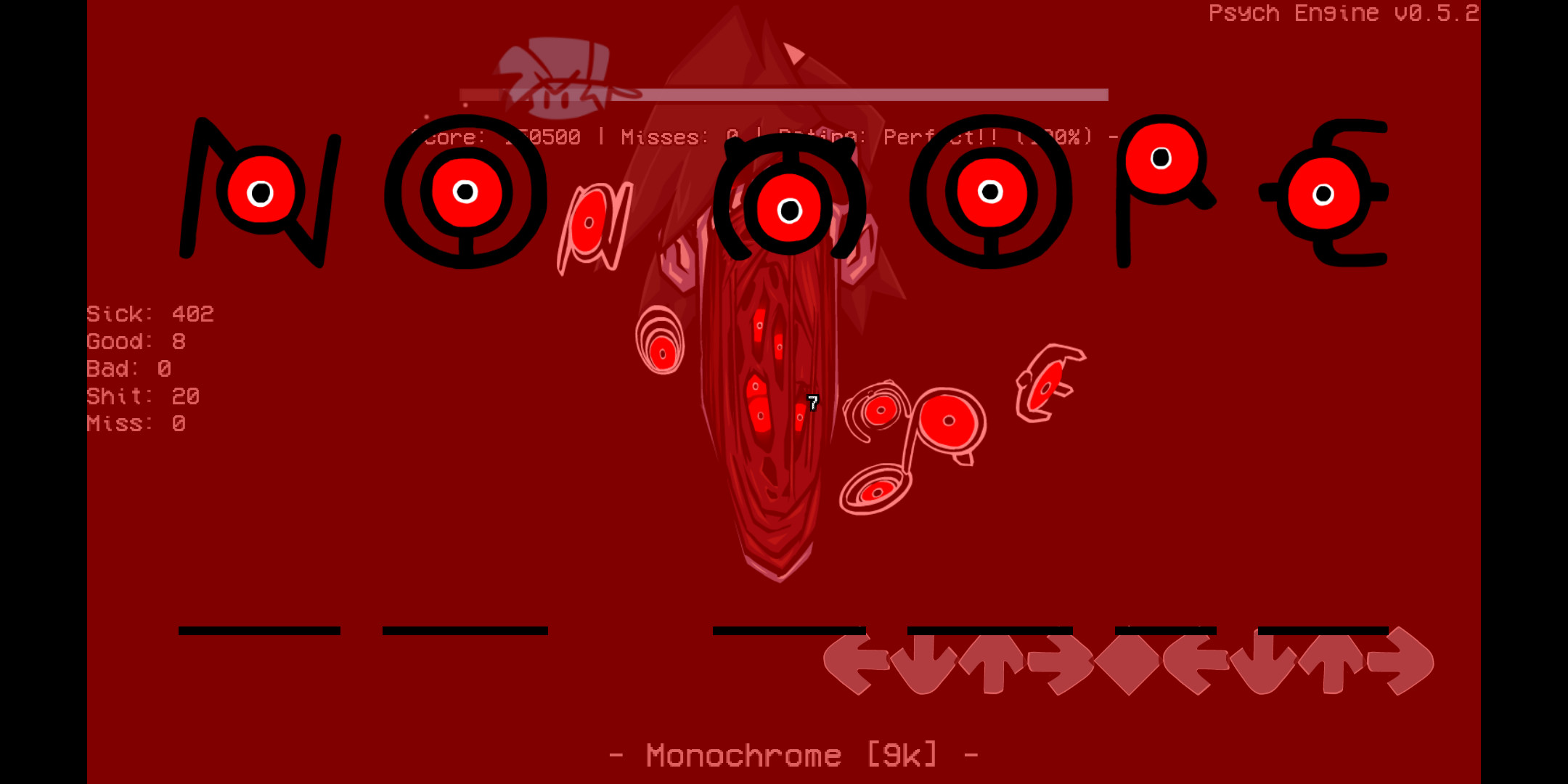 Monochrome V2 But With 9 Keys Mod for Friday Night Funkin' | FNF Mods