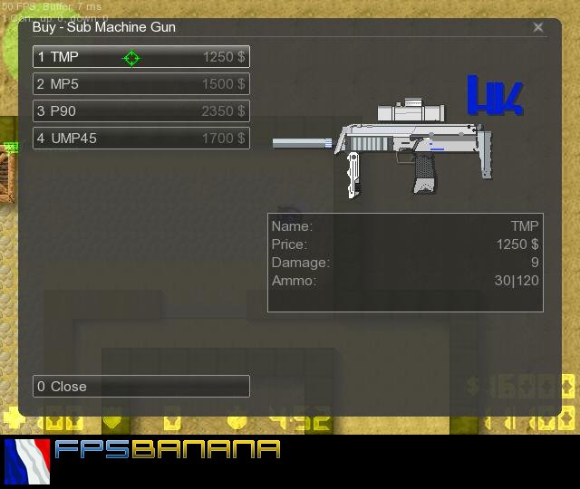 white MP7 modifiat for TMP [CS2D] [Mods]