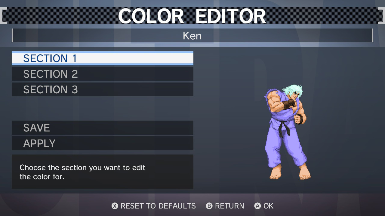 my ultra SF2 color editor for Ken [Super Smash Bros. Ultimate] [Mods]