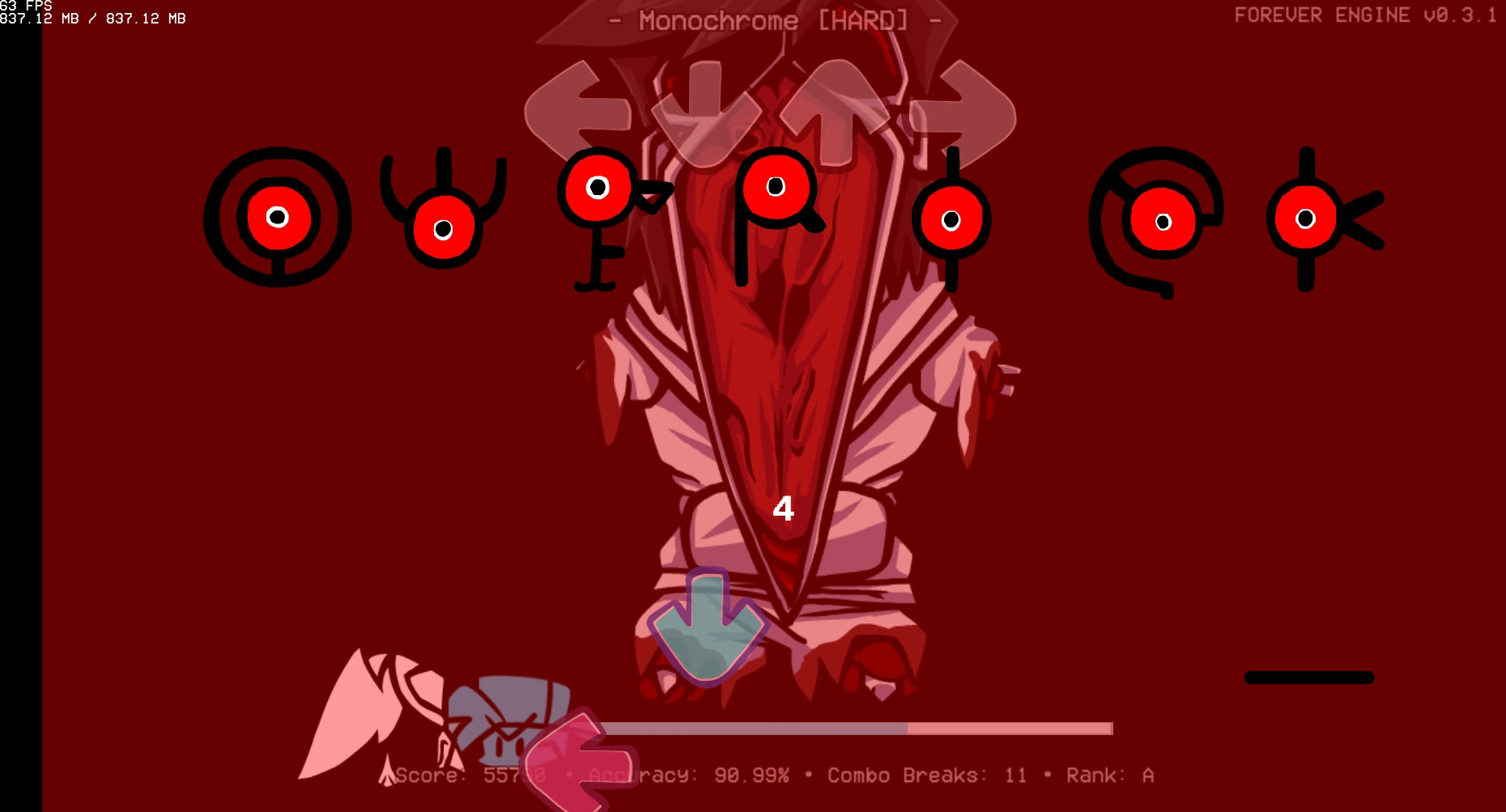 MONOCHROME BUT WITH FUNNY WORDS Mod for Friday Night Funkin' | FNF Mods