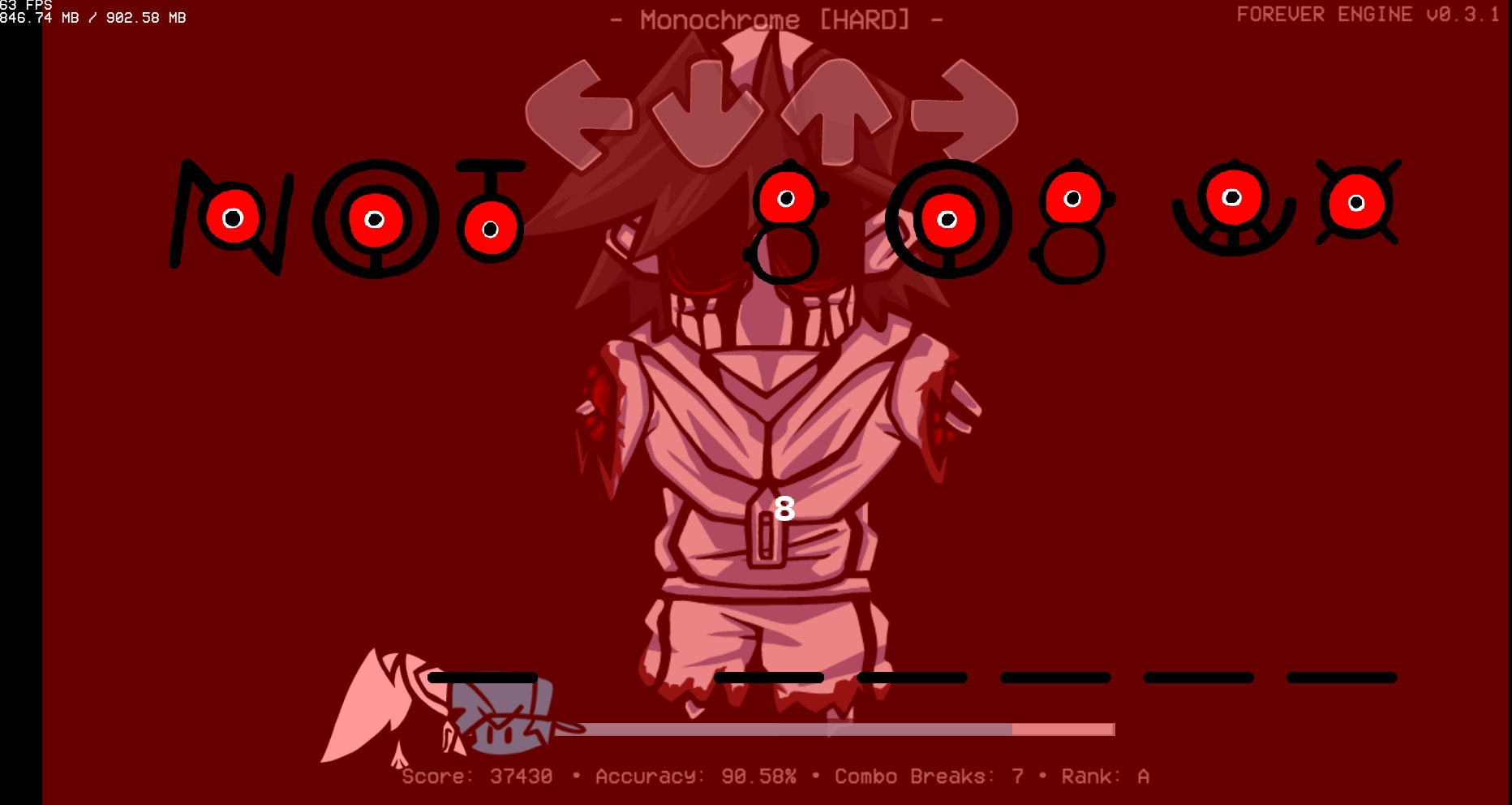 MONOCHROME BUT WITH FUNNY WORDS Mod for Friday Night Funkin' | FNF Mods