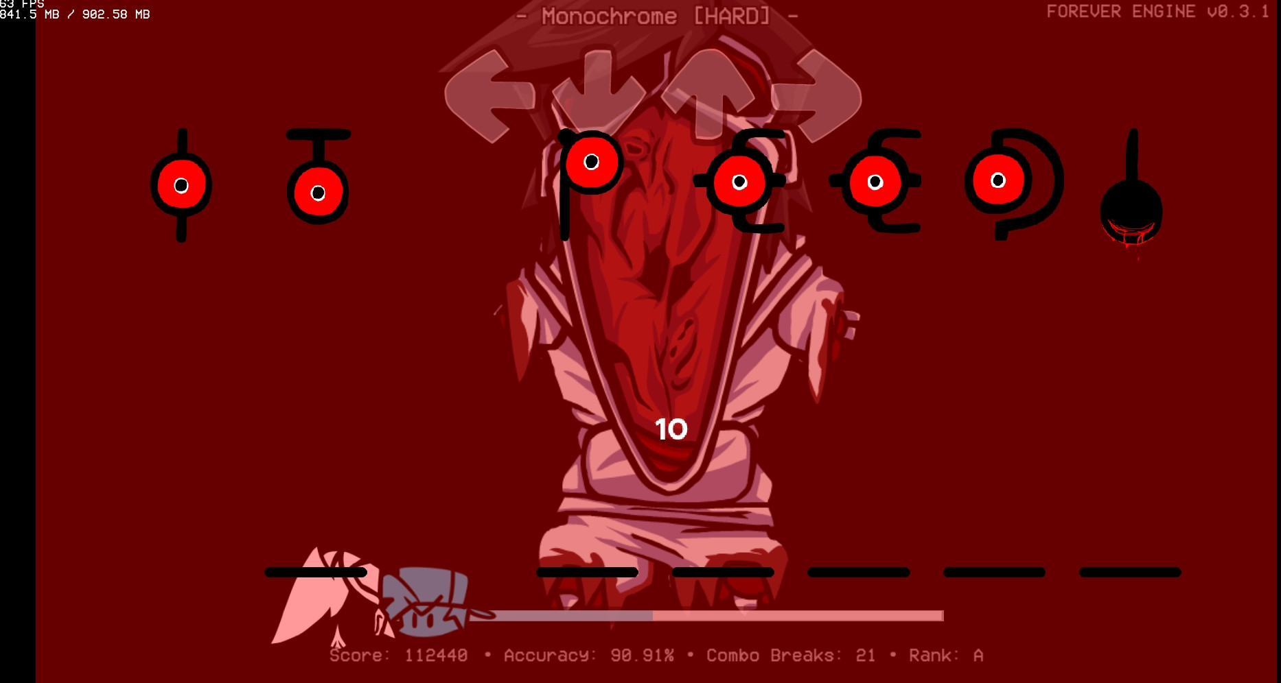 MONOCHROME BUT WITH FUNNY WORDS Mod for Friday Night Funkin' | FNF Mods