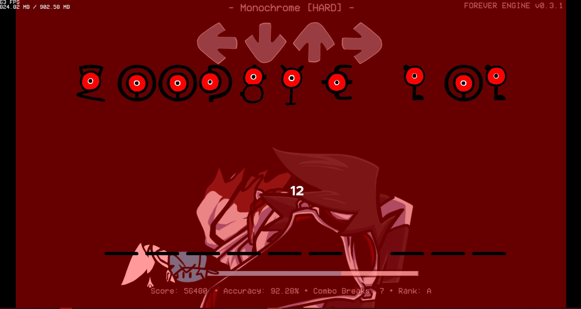 MONOCHROME BUT WITH FUNNY WORDS Mod for Friday Night Funkin' | FNF Mods