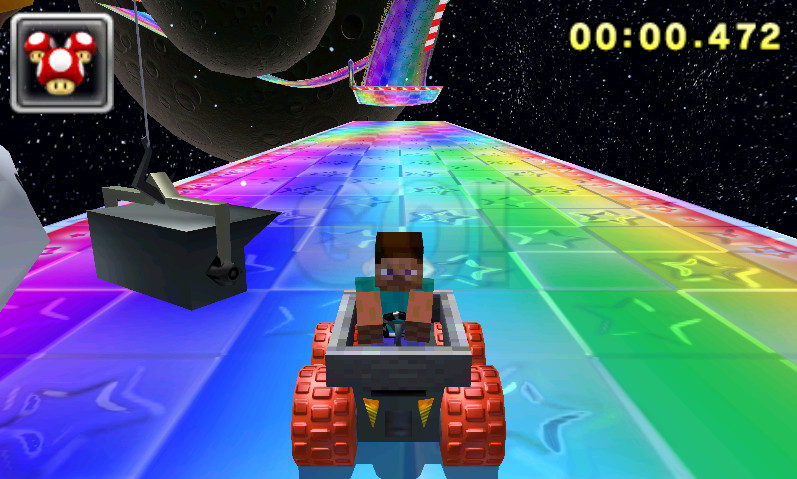 Steve (Over Wario) Mod for Mario Kart 7 | MK7 Mods