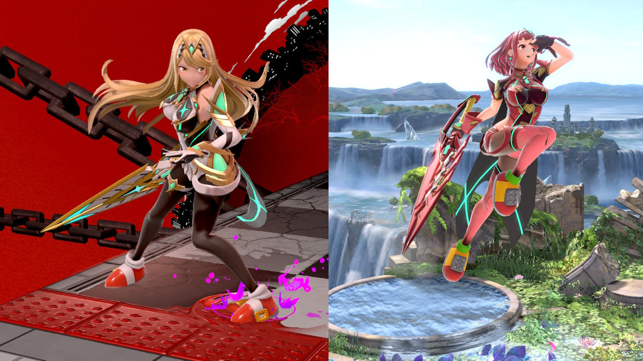 Pyra and Mythra With Sonic & Knuckles Shoes Mod for Super Smash Bros ...