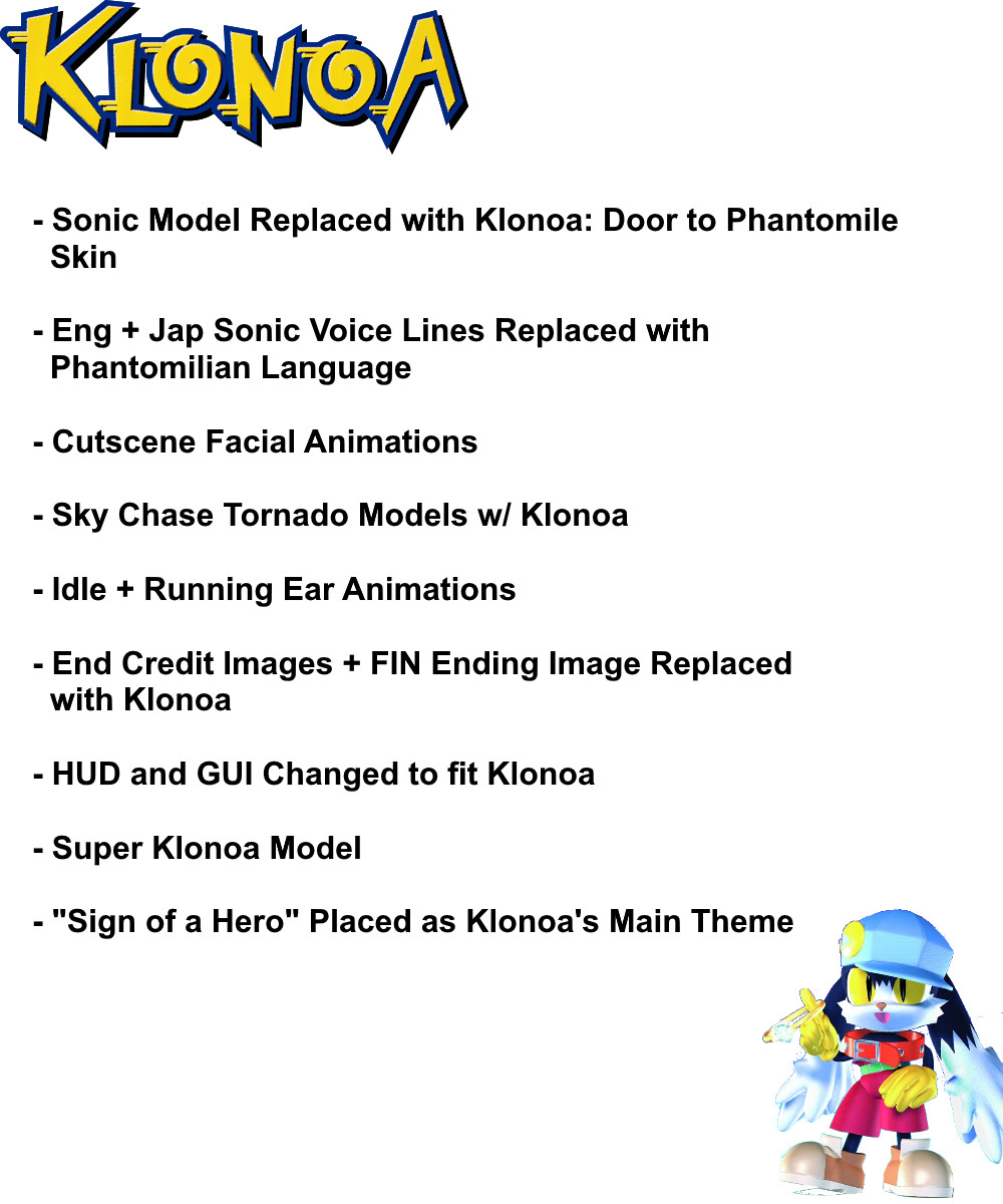 Klonoa (SA1-Styled) Mod for Sonic Adventure DX | SADX Mods