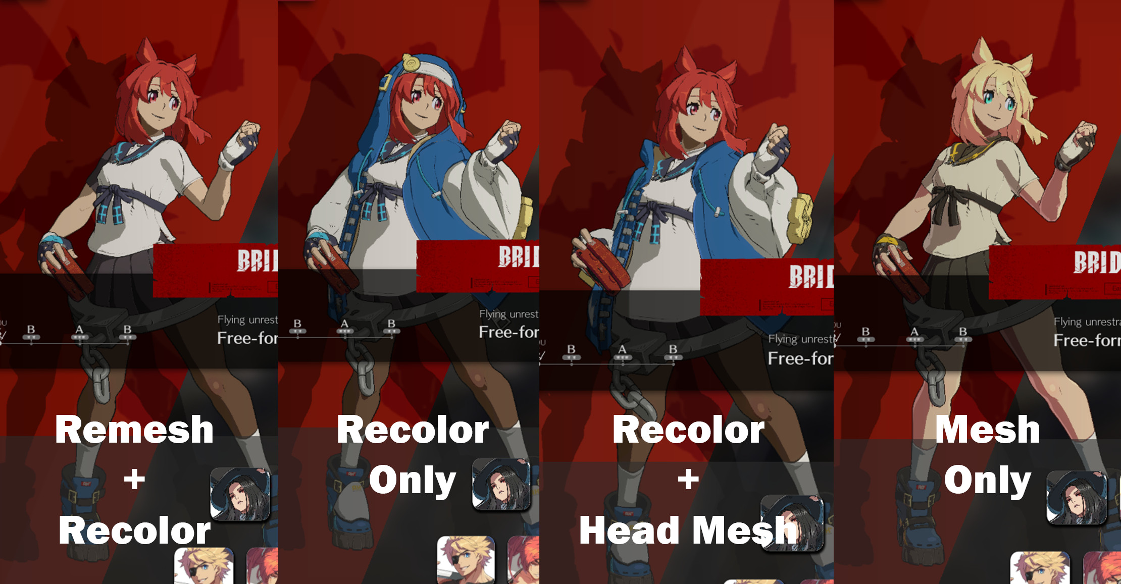 Akane Bridget w/ Hoodless Bridget Mod Mod for GUILTY GEAR -STRIVE ...