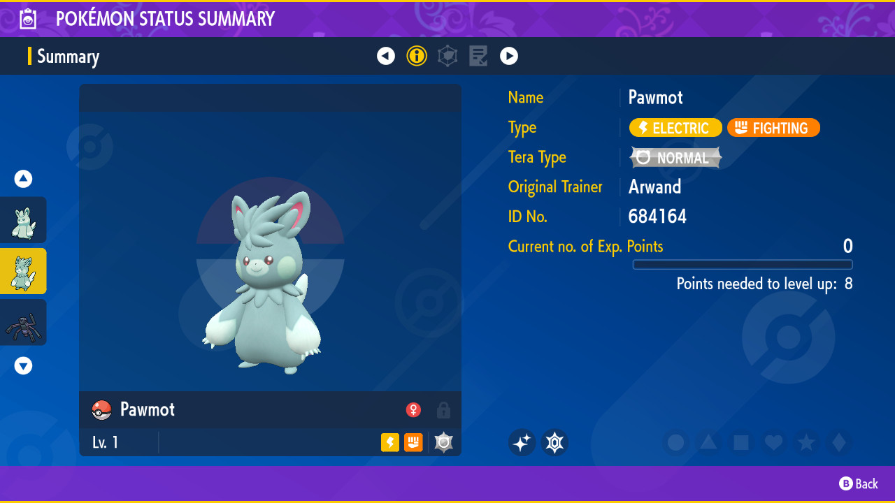 Shiny Pawmi Line Iced Mod for Pokemon Scarlet & Violet | PKMN SV Mods