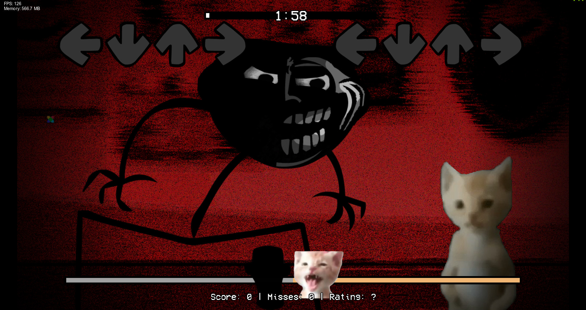 [SENSITIVE CONTENT] troll vs cat 0.9 [Friday Night Funkin'] [Mods]