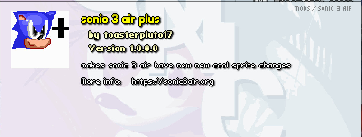 Sonic 3 air + Mod for Sonic 3 A.I.R. | S3AIR Mods
